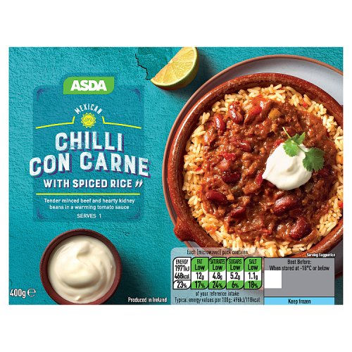 Asda Mexican Chilli Con Carne with Spiced Rice 400g | Really Good Culture