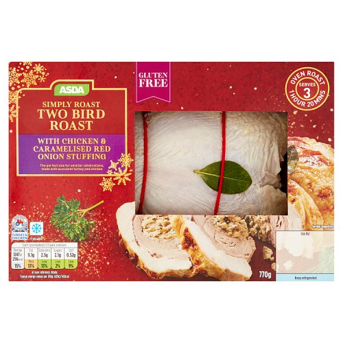 Asda Simply Roast Two Bird Roast with Chicken & Caramelised Red Onion ...