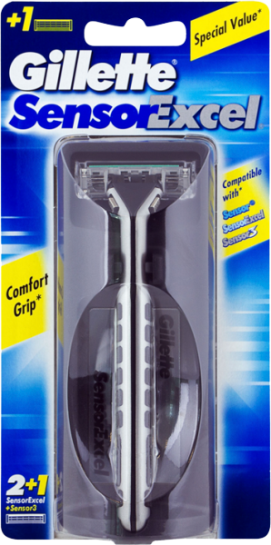 Gillette Sensor Excel Men's Razor with 3 Razor Blades | Really Good Culture