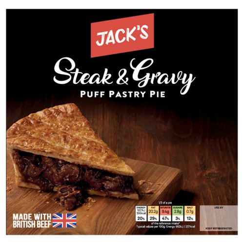 Jack's Steak & Gravy Puff Pastry Pie 500g | Really Good Culture