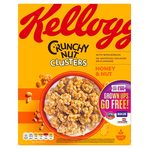 Kellogg's Crunchy Nut Honey & Nut Clusters Cereal 450g | Really Good ...