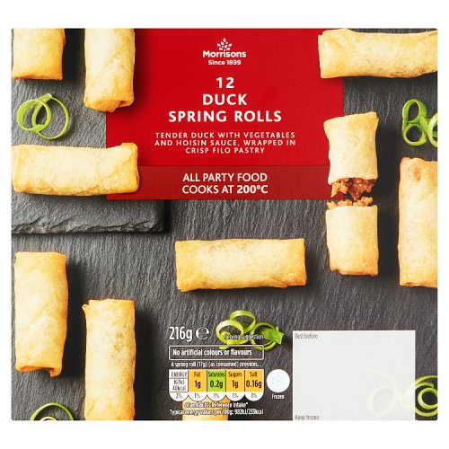 Morrisons 12 Duck Spring Rolls 216g | Really Good Culture