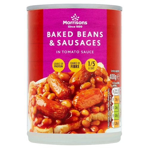Morrisons Baked Beans & Sausages in Tomato Sauce 400g | Really Good Culture