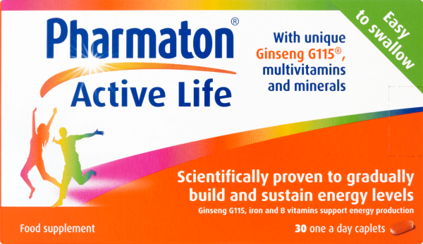 Pharmaton Active Life Food Supplement 30 Easy to Swallow Caplets ...
