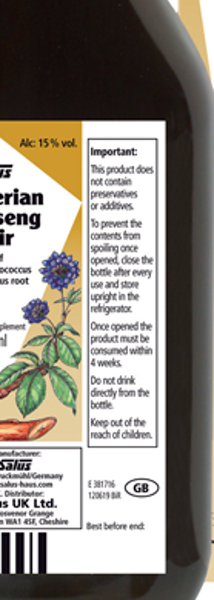 Salus Siberian Ginseng Elixir 250ml | Really Good Culture
