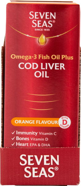 Seven Seas Omega-3 Fish Oil Plus Cod Liver Oil Orange Flavour 300ml ...
