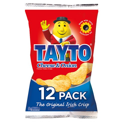 Tayto Cheese & Onion Flavour Potato Crisps 12 x 25g | Really Good Culture