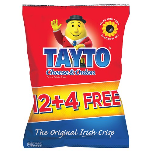 Tayto Cheese & Onion Flavour Potato Crisps 16 x 25g | Really Good Culture