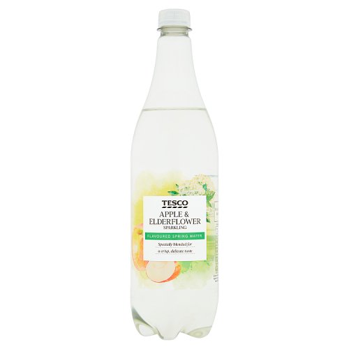 Tesco Apple & Elderflower Sparkling Flavoured Spring Water 1 Litre ...