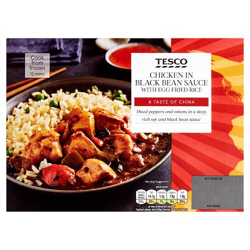 Tesco Chicken in Black Bean Sauce with Egg Fried Rice 400g | Really ...