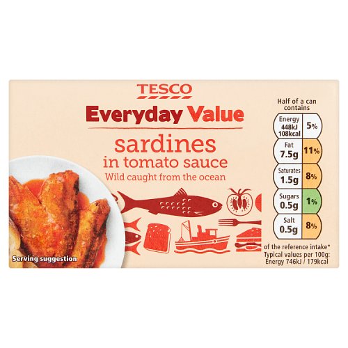 Tesco Everyday Value Sardines in Tomato Sauce 120g | Really Good Culture