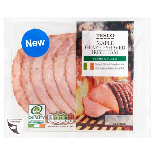 Tesco Flame Grilled Maple Glazed Shaved Irish Ham 120g | Really Good ...
