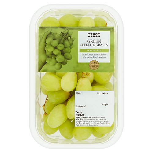 Tesco Green Seedless Grapes 500g | Really Good Culture