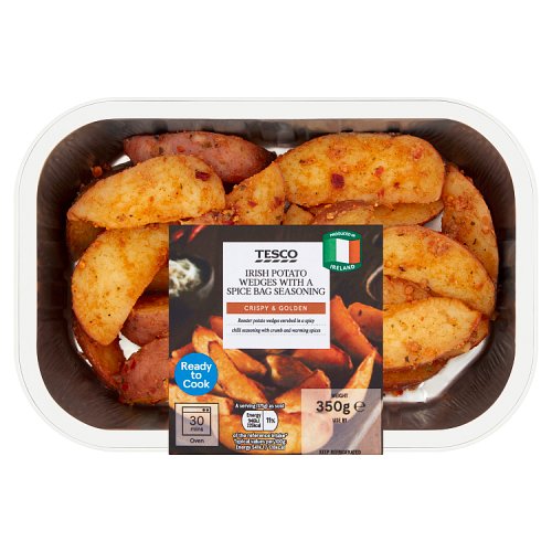 Tesco Irish Potato Wedges with a Spice Bag Seasoning 350g | Really Good ...