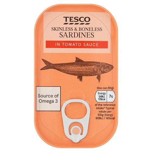 Tesco Skinless & Boneless Sardines In Tomato Sauce 90G | Really Good ...