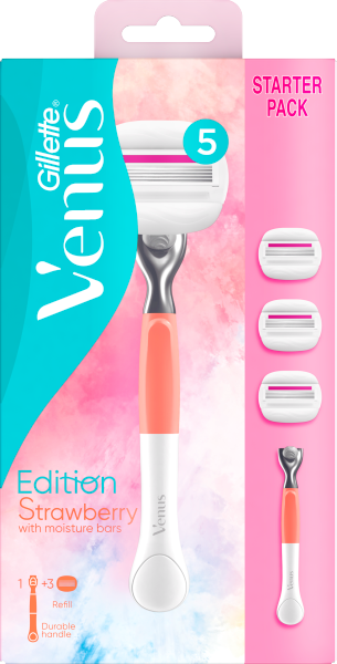 Venus Edition Comfortglide Strawberry Razor Handle + 3 Blades | Really ...