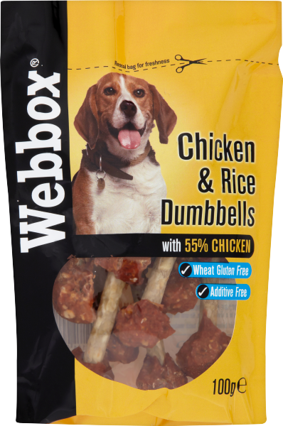 Webbox Chicken & Rice Dumbbells 100g | Really Good Culture